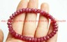 Handmade 5x8mm Faceted Natural Red Ruby Jade Beads Stretchy Bracelet 7. ...