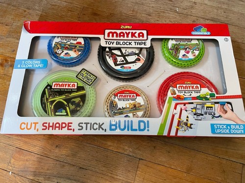 Mayka Toy Block Tape. Box of 5 colors and GLOW TAPE. Ages 3+. 2 lots ...