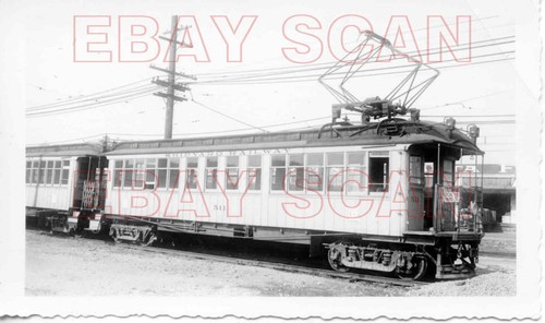 8G609 RP 1940s KEY SYSTEM SHIPYARD RAILWAY TRAIN CAR #511 LOCAL TO YARD ...