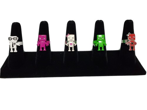Set of 5 Adjustable Robot Rings New with Tags! | eBay