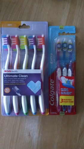 10Pk CVS Ultimate Clean Soft and 3Pk Colgate Extra Clean Medium | eBay
