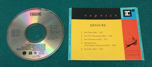 ERASURE "Star" OOP promo CD SINGLE : Reprise Records @ 1990 Electronic ...