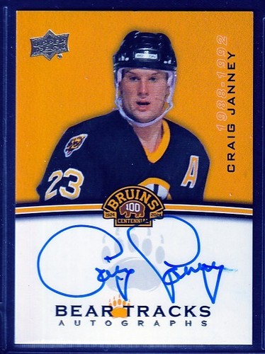 2023-24 Upper Deck Boston Bruins Centennial Bear Tracks - Craig Janney ...