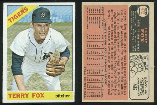 (69987) 1966 Topps 472 Terry Fox Tigers-EX+ | eBay