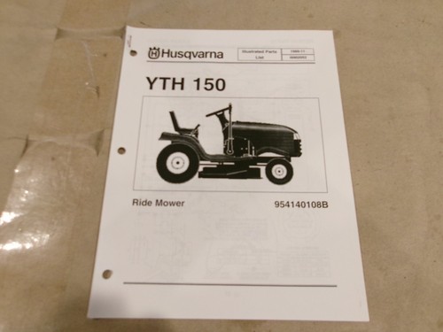 HUSQVARNA YTH 150 RIDE MOWER ILLUSTRATED PARTS LIST 954140108B | eBay