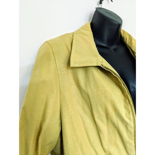 Genuine Y2K snake skin jacket light lime green colour size M/L loose ...