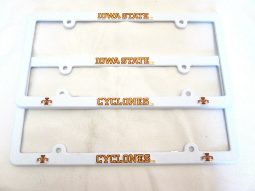 TWO (2) IOWA STATE CYCLONES EMBOSSED LICENSE PLATE FRAMES #12b - NEW | eBay