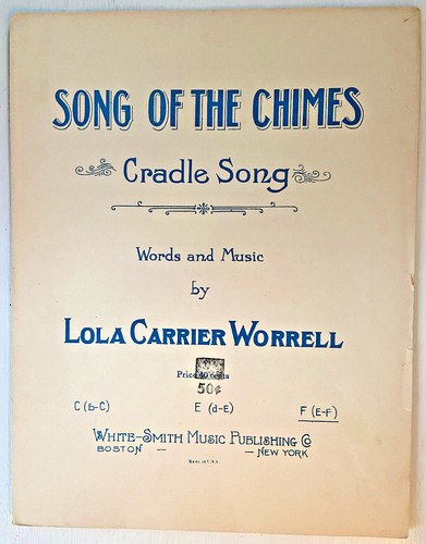 Vintage Sheet Music-1912-Song Of The Chimes-Cradle Song-Worrell-In F ...