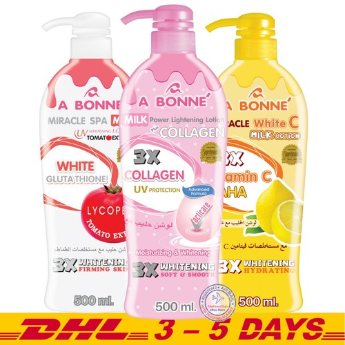 3 x 500ml A Bonne Milk Power Plus Collagen + Miracle Spa Tomato + White ...
