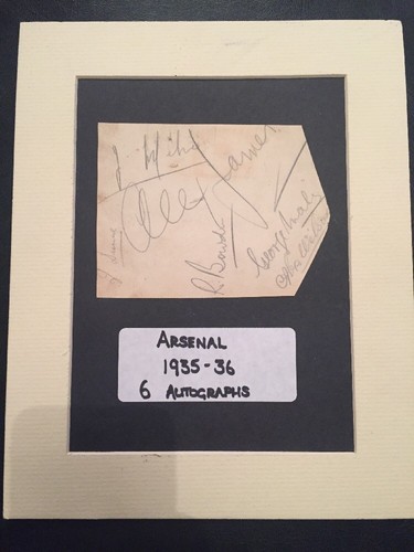 6 Arsenal Signatures 1935-36 Album Sheet On Mount | eBay