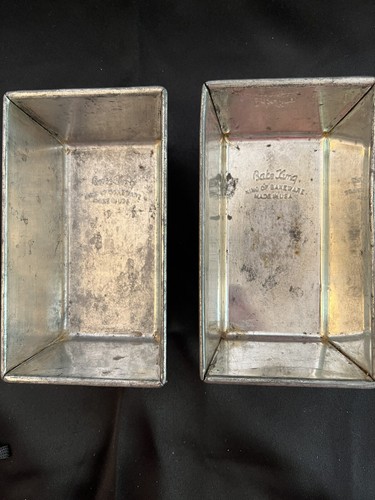 2 Vintage Bake King Folded Metal Mini-Loaf Pan 6" x 3-1/2" x 2" Deep ...