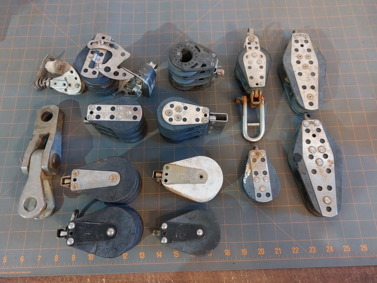 Sailing Boat 45mm Aluminum Element Fiddle Block - Swivel Harken Cam Cleat