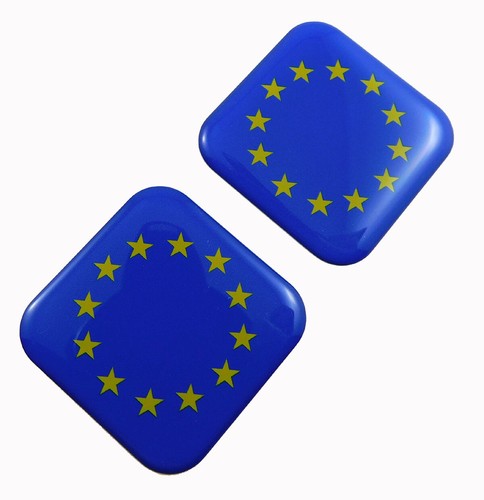 EU European Union flag Square Domed Decal car bike gel stickers 1.5 ...