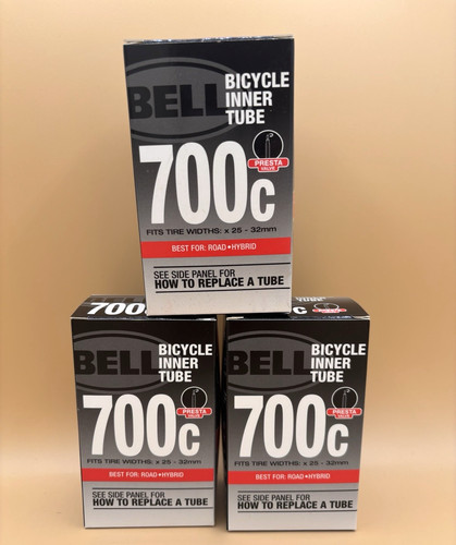 Set of 3 Bell Bicycle Inner Tube Presta Valve 700c x 25-32C Road Use ...