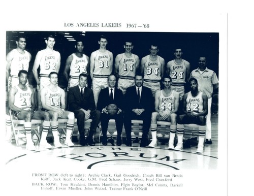 1967 1968 LOS ANGELES LAKERS 8X10 TEAM PHOTO WEST GOODRICH BAYLOR ...