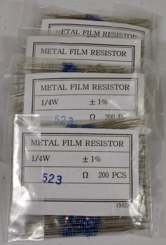 523 Ohm MFR-25FBF52-523R 1/4W 1% Through Hole Metal Film Resistors, 800 ...