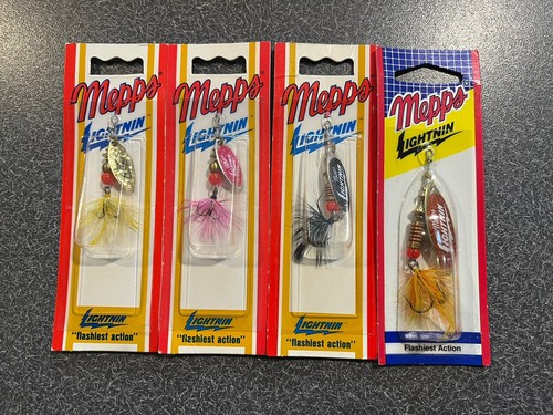 4 New Old Stock Mepps Aglia Long Spinners Lot -2 #0, 1 #1, 1 #2 | eBay