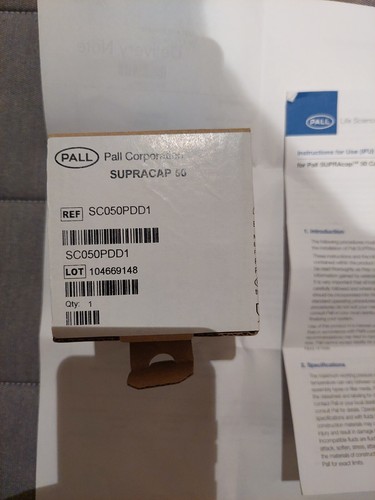 Pall Depth Filter Capsule SUPRACAP 50 SC050PDD1 | eBay