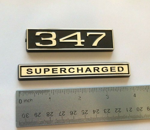 347 SUPERCHARGED black plastic with Chrome emblem emblems badge new | eBay