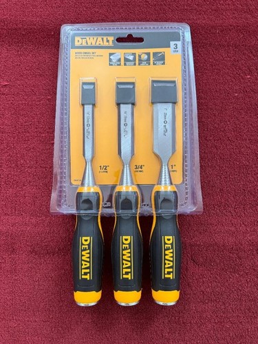 DeWALT Wood Chisel Set 3 pc 1/2", 3/4" and 1" | eBay