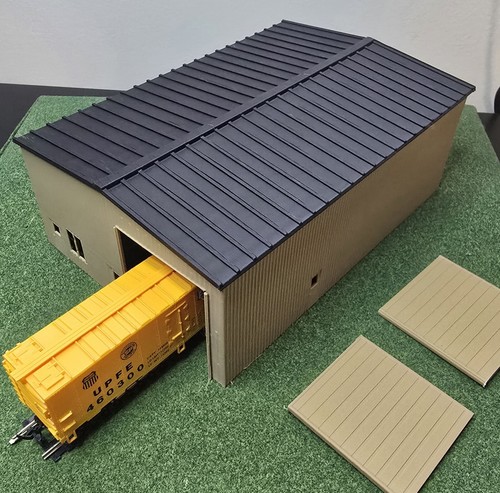Ho Scale Warehouse Industry Diesel Garage Tan Walls Open Doors Free ...