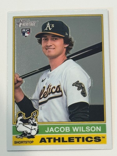 2025 Topps Heritage Chrome SP #15 Jacob Wilson Rookie Oakland Athletics ...