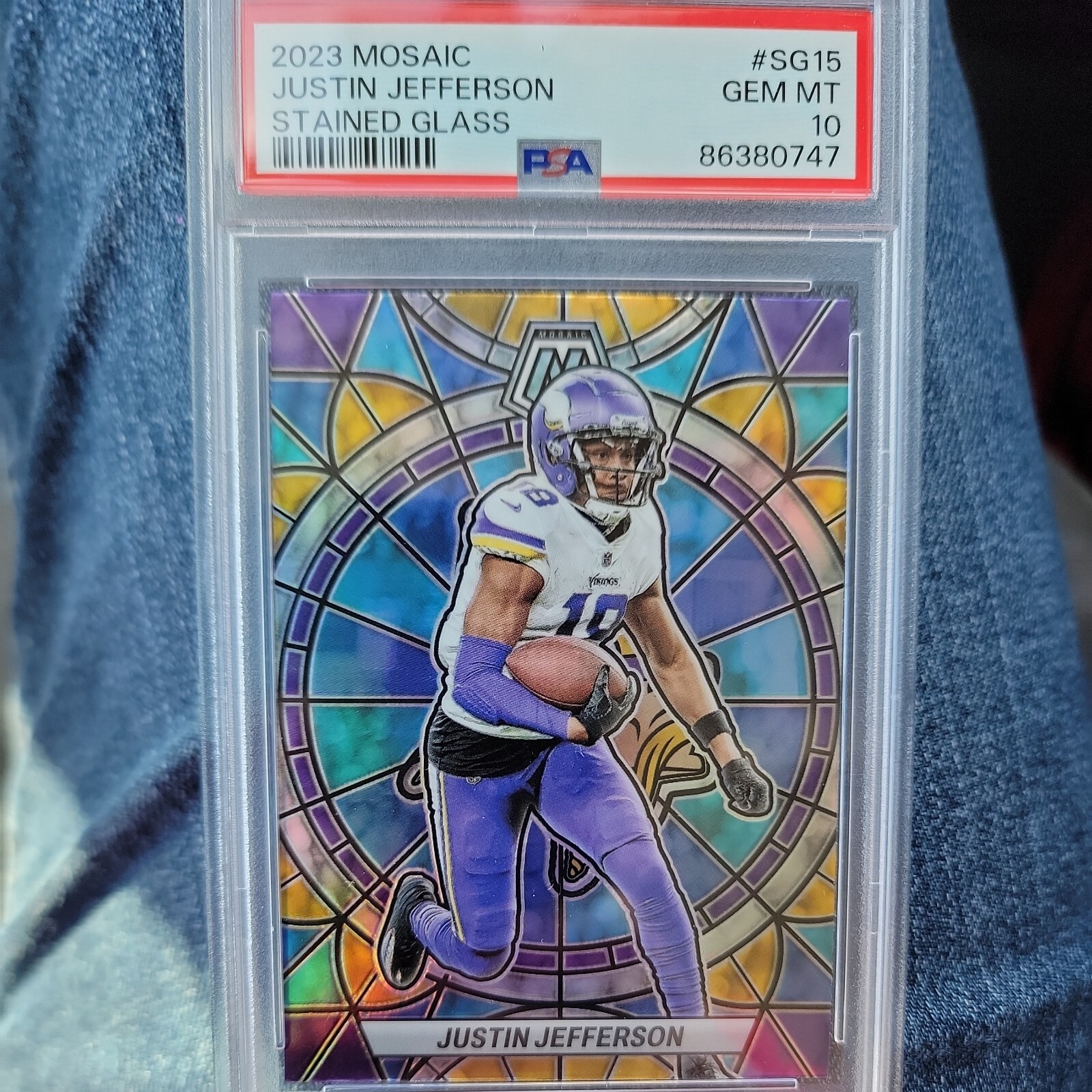 Justin Jefferson 2023 Mosaic #SG-15 Stained Glass /(SSP) PSA 10 Price ...