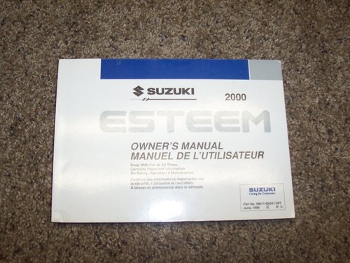 2000 Suzuki Esteem Operator User Guide Owner Manual GL GLX GLX+ 1.6L 1 ...