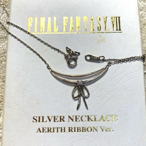 FINAL FANTASY 7 VII FF7 Aerith Ribbon Ver. SV925 Silver Necklace ...