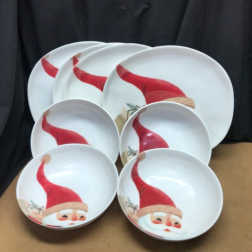 2018 Set of 4 Melamine Santa Clause Plate & Bowl Set Target Stores | eBay