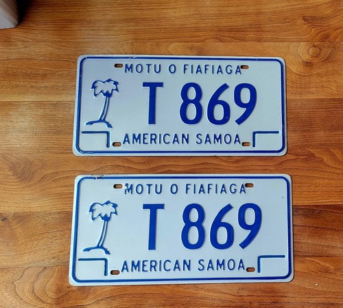 Pair of Vintage Samoa License Plates | eBay