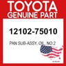12102-66020 Toyota Pan sub-assy, oil, no.2 1210266020, New Genuine OEM ...