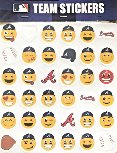 Atlanta Braves Baseball Emoji Stickers 36 Count | eBay