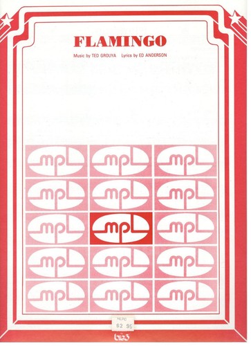 TED GROUYA/ANDERSON "FLAMINGO" SHEET MUSIC-PIANO/VOCAL/GUITAR/CHORDS ...