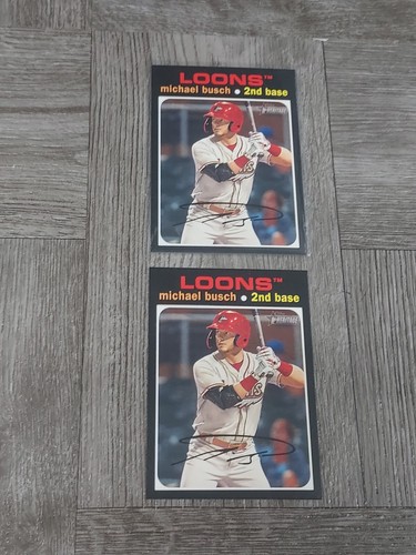 MICHAEL BUSCH 2020 TOPPS HERITAGE MINORS QUANTITY OF 2 ROOKIE CARD ...