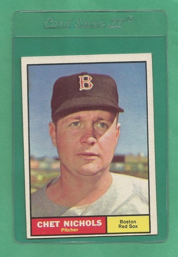 1961 Topps Boston Red Sox Chet Nichols # 301 NM Low Pop !!!! | eBay