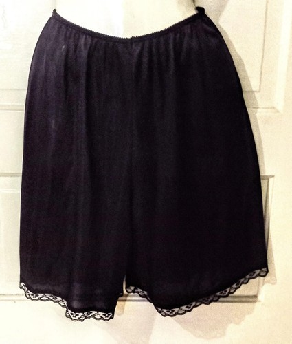 vintage Sears small medium black petti pants split leg half slip lace ...