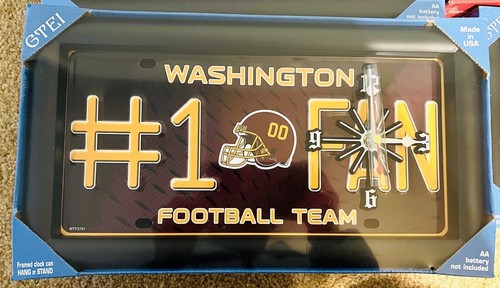 NEW Washinton Redskins NFL Football # 1 Fan Quartz Clock Hang or Stand ...