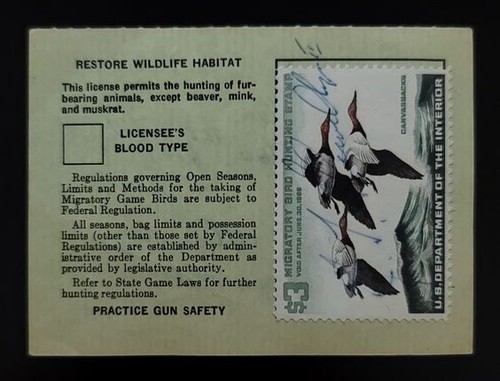 1965 $3 U.S. Migratory Bird Hunting Permit Stamp, Department of ...