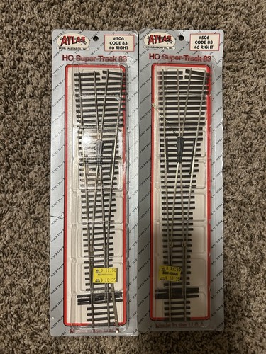 HO Scale Atlas Code 83 #6 Right Switches #506 Brand New | eBay
