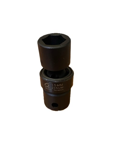 Sunex 215UM 15mm 1/2" Drive 6 Point Universal Shallow Impact Socket ...