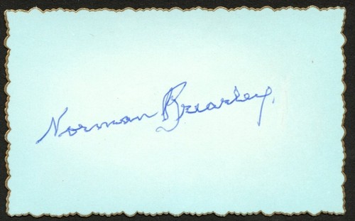 Norman Brearley d1989 signed autograph auto 2x4 Cut Pioneer Australian ...