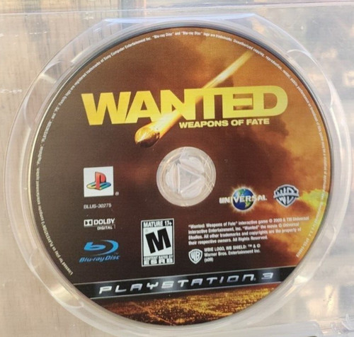 WANTED: WEAPONS OF FATE (SONY PLAYSTATION 3, 2009) PS3 GAME DISC ONLY ...