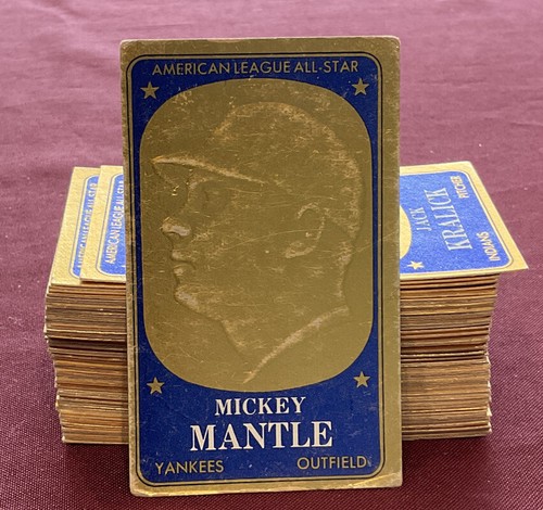 1965 Topps Embossed Gold Complete 72-Card Set Mantle Mays Banks Aaron ...
