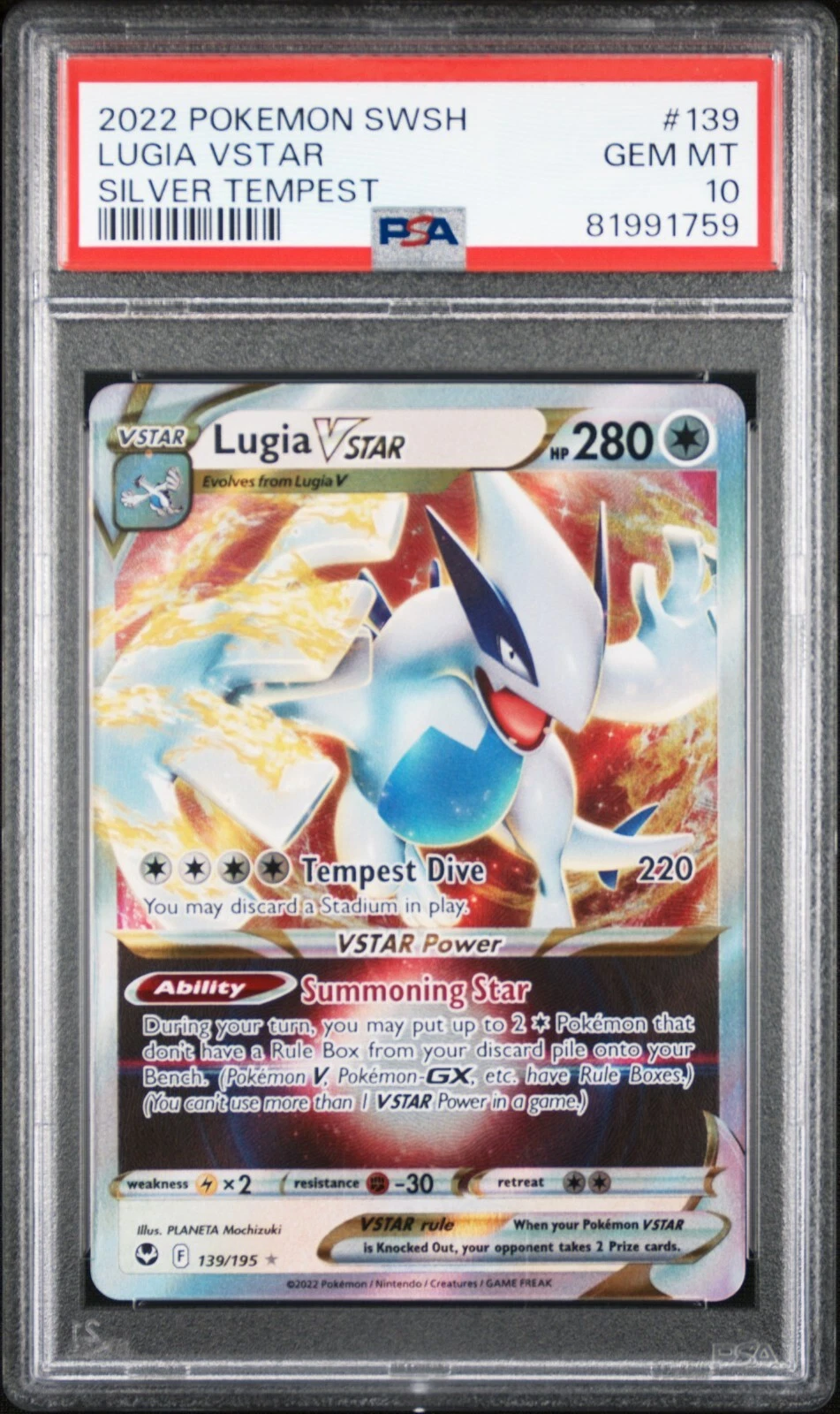 Lugia VSTAR 2022 Sword & Shield: Silver Tempest #139/195 Holo PSA 10 ...