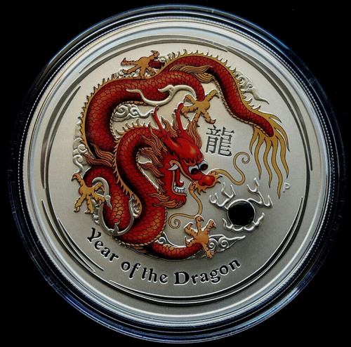 2 OZ LUNAR II SILBERMÜNZE DRACHE FARBE DRAGON SILVER COIN COLOR 2012 | eBay