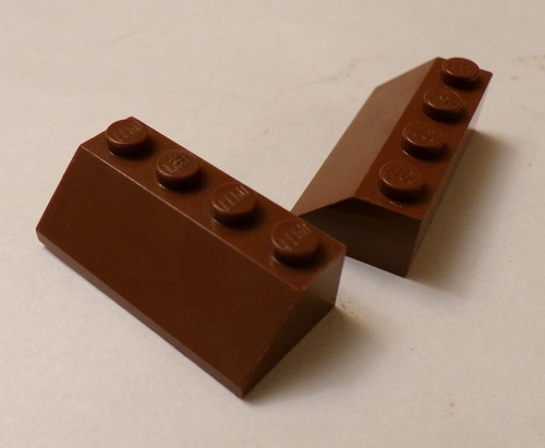 Lego x6 Reddish Brown 2x4 Side Sloped Castle Bricks, 3037 (028-420) | eBay