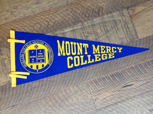 MOUNT MERCY COLLEGE Pennant The Mustangs of Cedar Rapids, Iowa | eBay