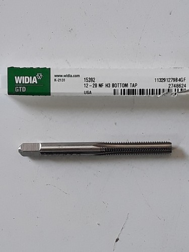 widia 15392 Straight Flute Hand Tap , #12-28 , Bottoming , 4 Flutes ...