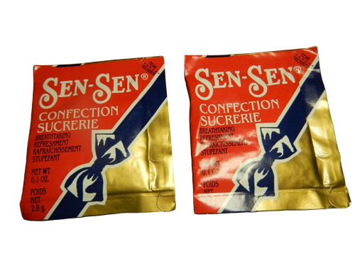 Old VINTAGE candy SEN SEN mints licorice breath freshener 2 PACKETs ...